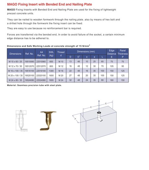 Fixing Inserts - BilZed Company ( Rebar Couplers & Precast Accessories )
